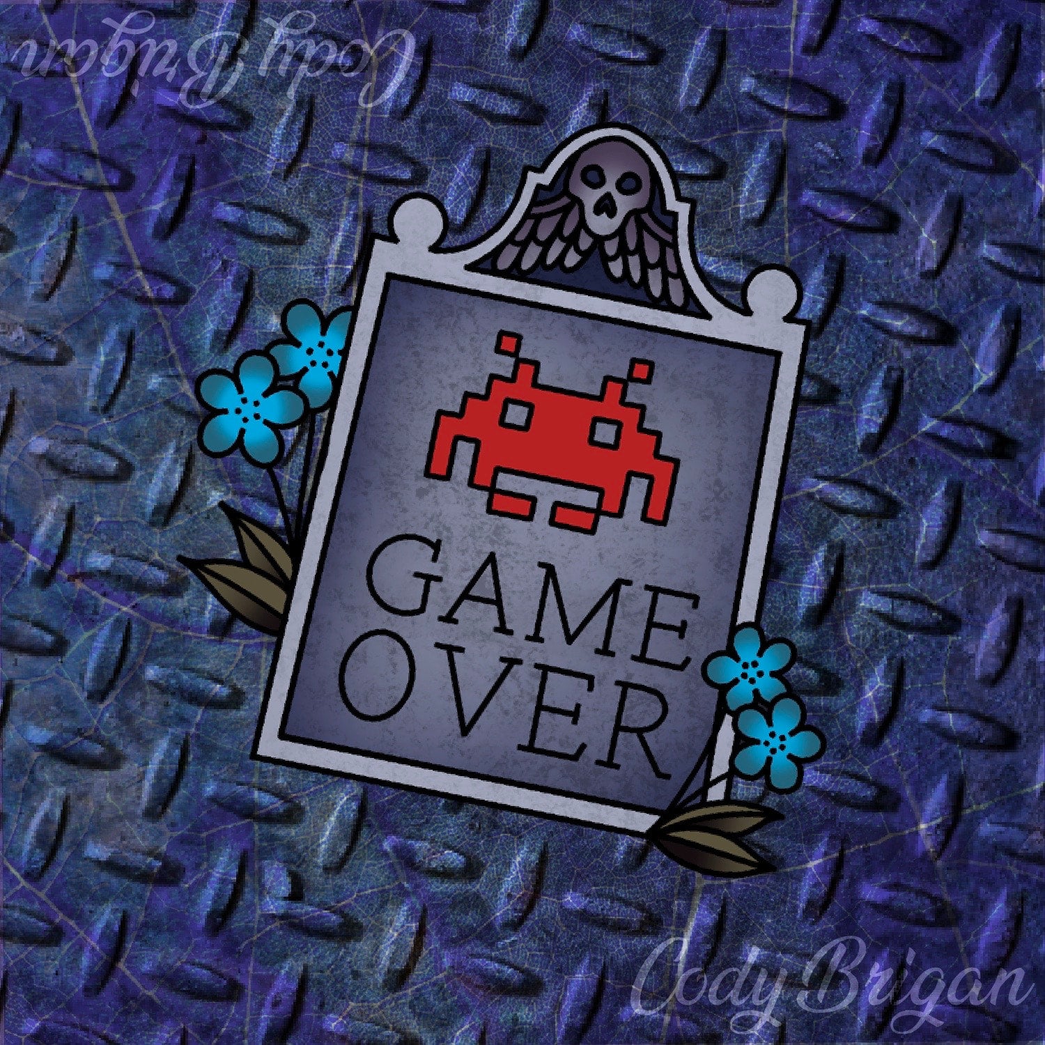 Game Over Tombstone | Morning Star Tattoo